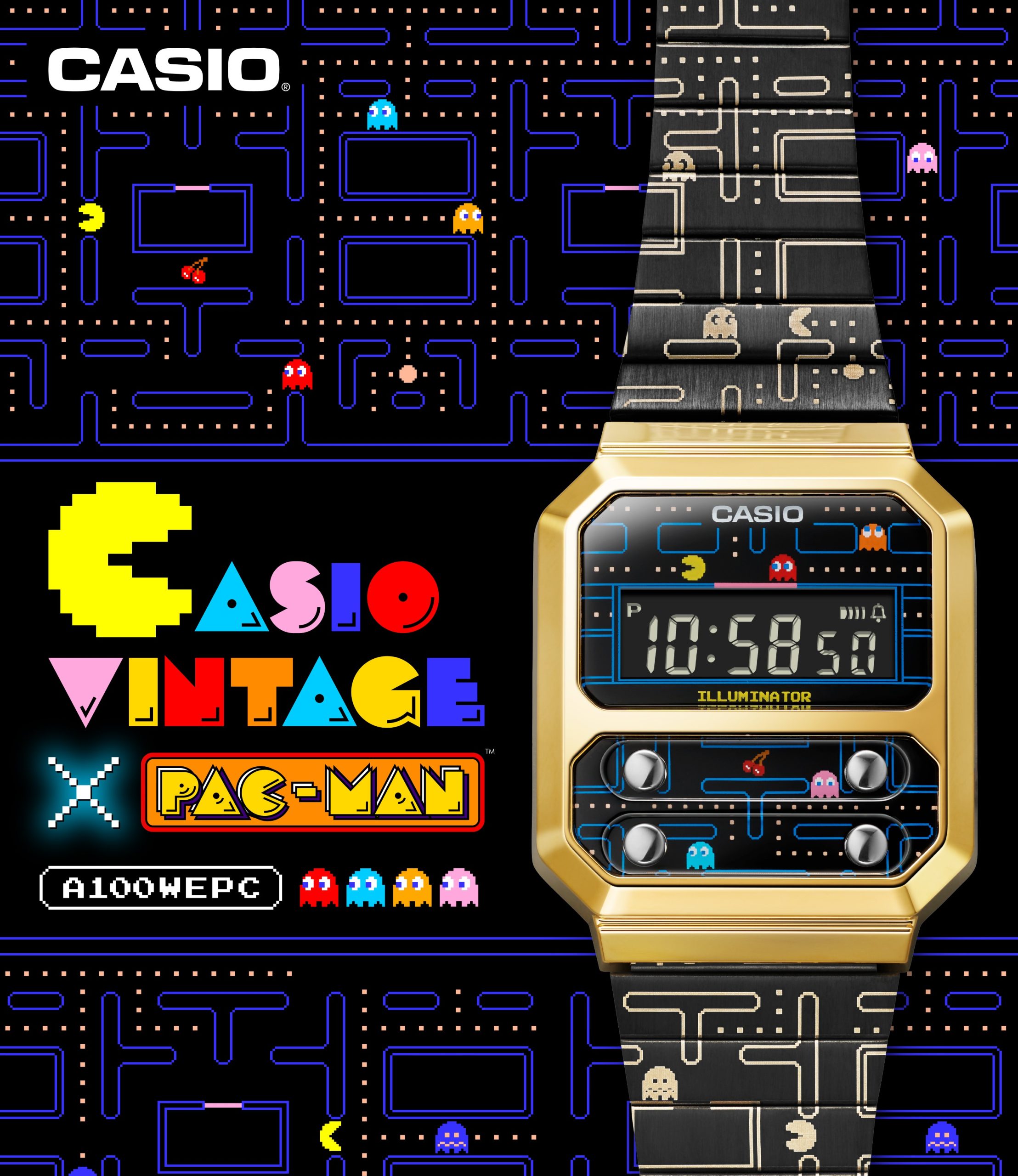 CASIO VINTAGE x PAC-MAN: Sondermodell der beliebten F-100-Digitaluhr ...