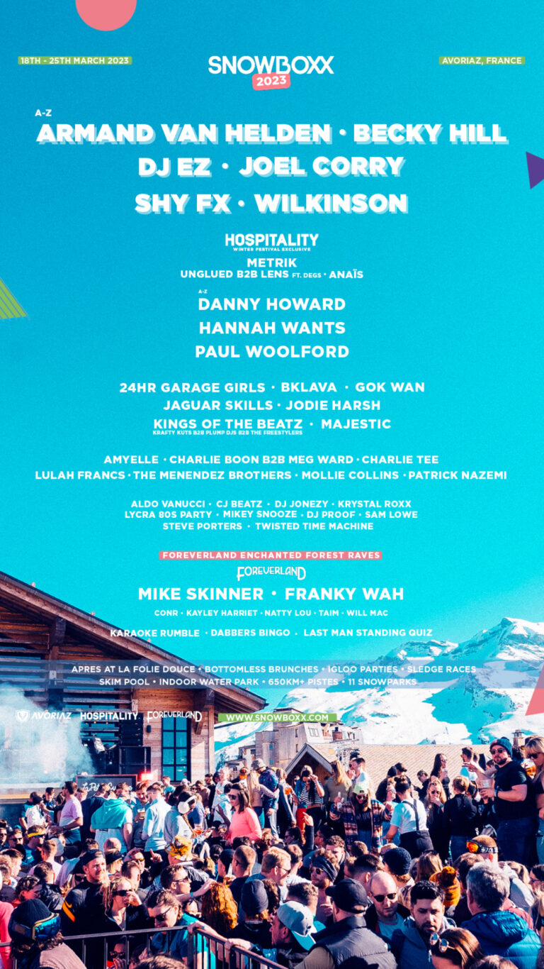Snowboxx 2023 holt Armand van Helden und SHY FX in die Alpen