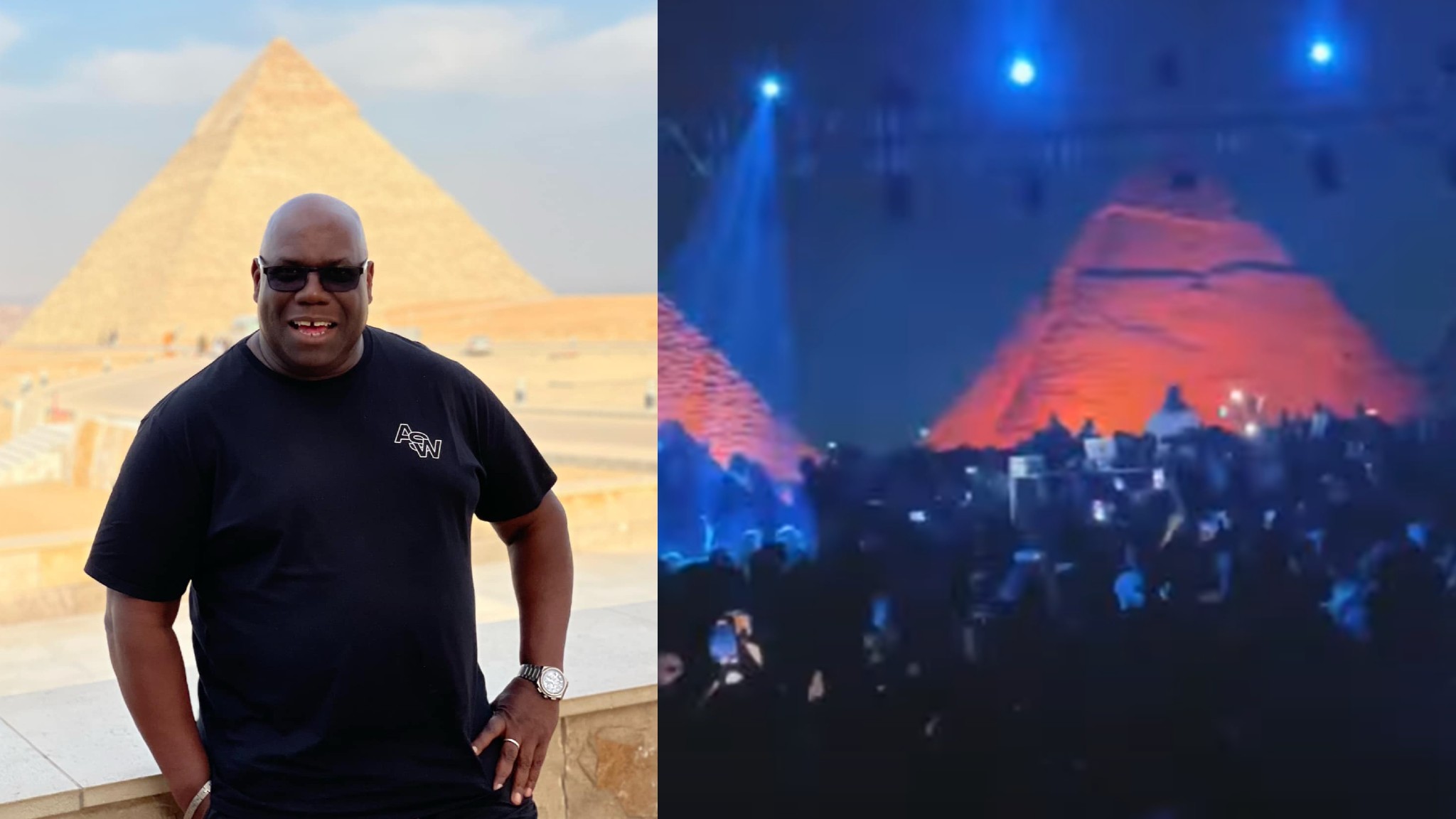 Carl Cox spielt DJ-Set vor einem der Sieben Weltwunder