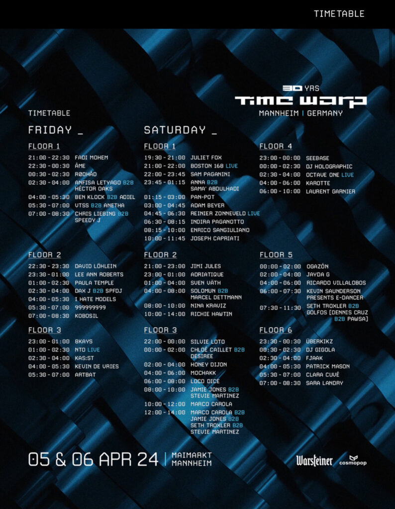Time Warp 2024 – hier kommt der Timetable