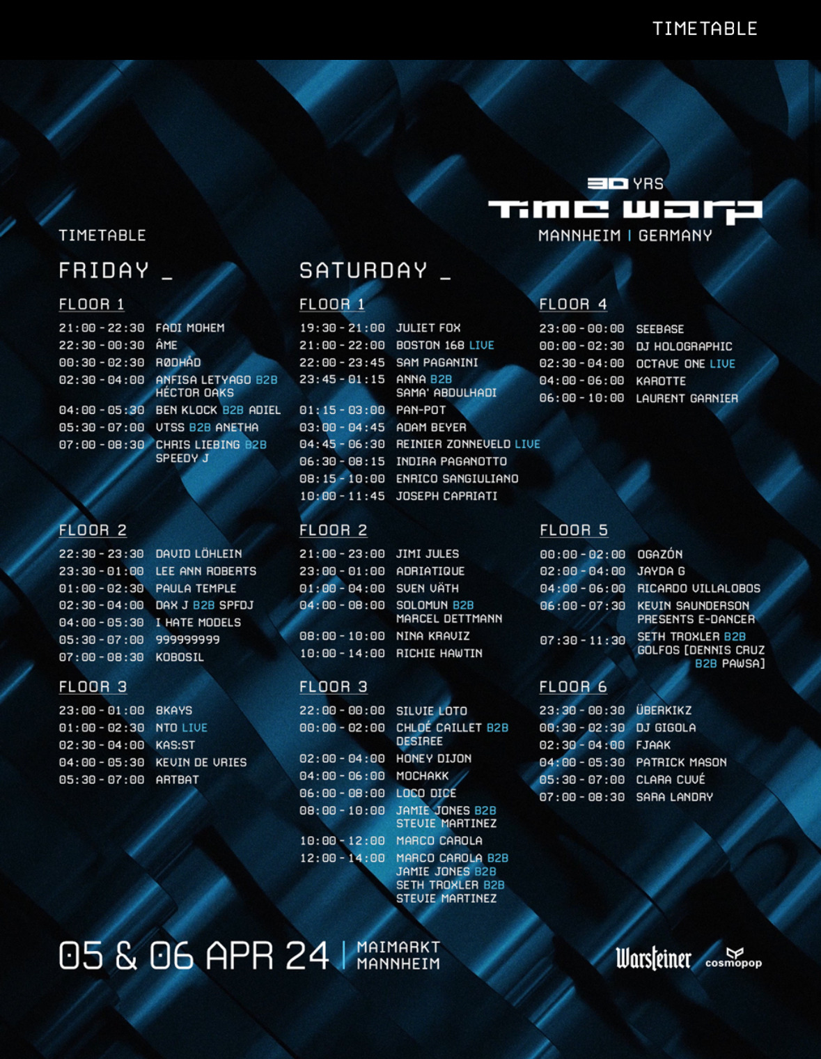 Time Warp 2024 – hier kommt der Timetable