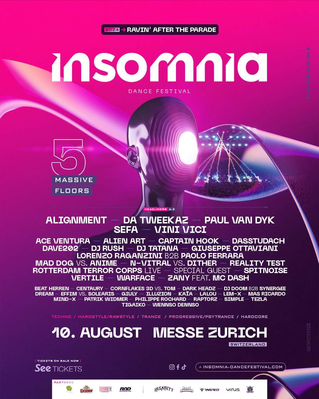 Insomnia Dance Festival – die XXL-Afterparty nach der Street Parade
