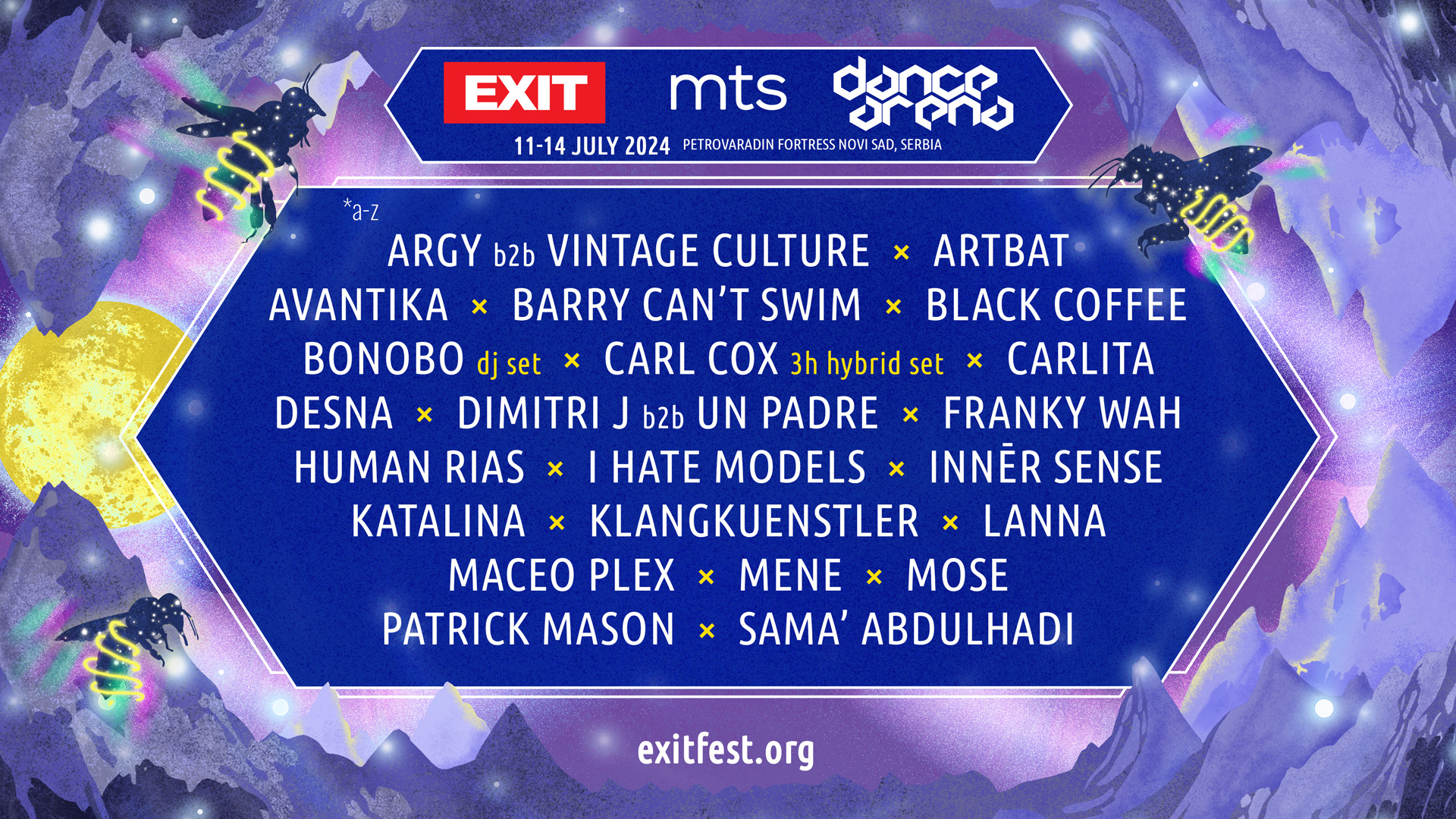 Exit Festival 2024 "Starseeds" – elektronisches Line-up vollständig