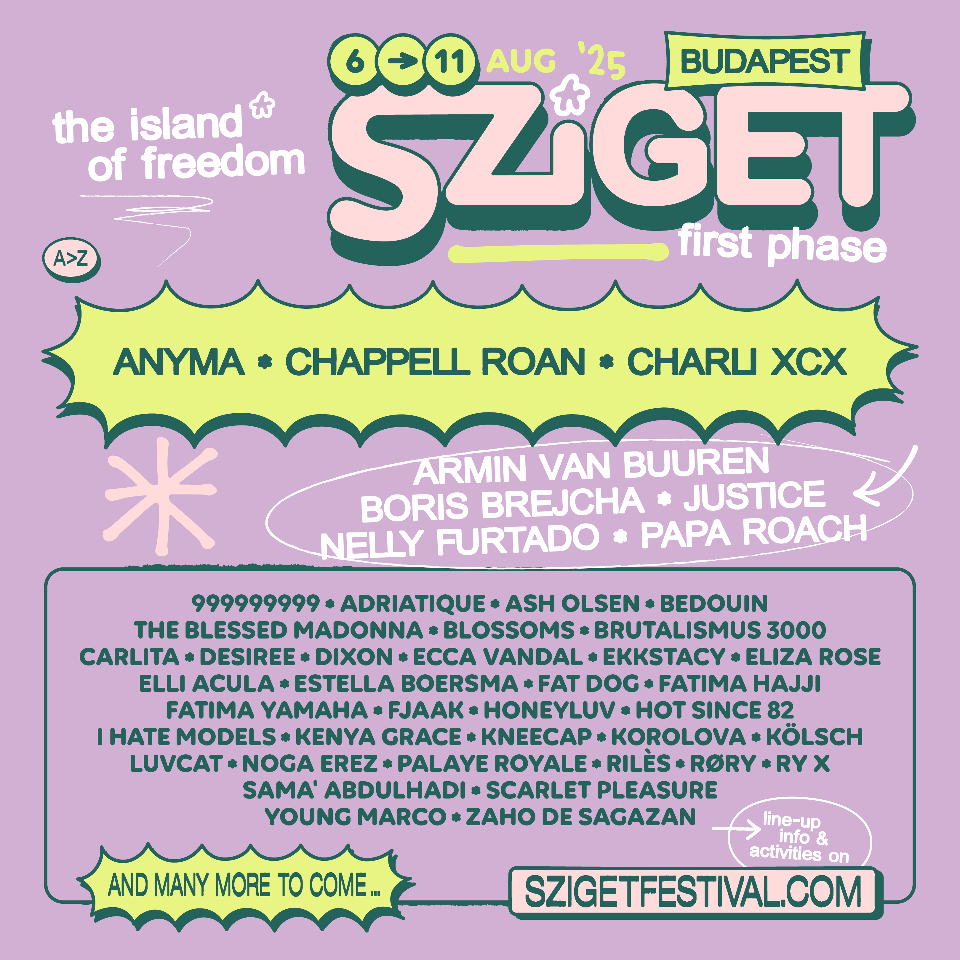Sziget Festival veröffentlicht erste Line-up-Phase für 2025